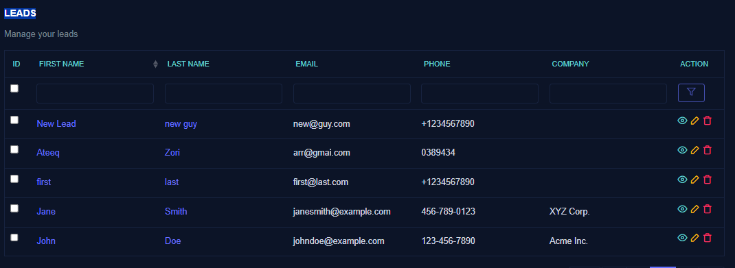 Leads – WISPGate Documentaion